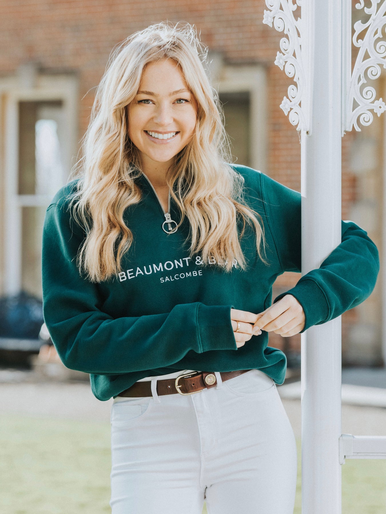 Kingswear Unisex Quarter Zip - Green – Beaumont & Bear